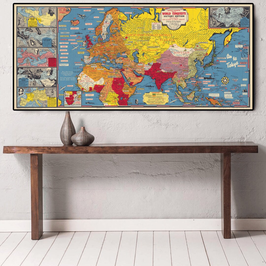 World War 2 Events, Dated Events Map of World Conquests, Axis Countries ...