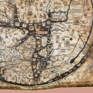 Hereford Mappa Mundi Print - Medieval World Map Reproduction, Antique ...