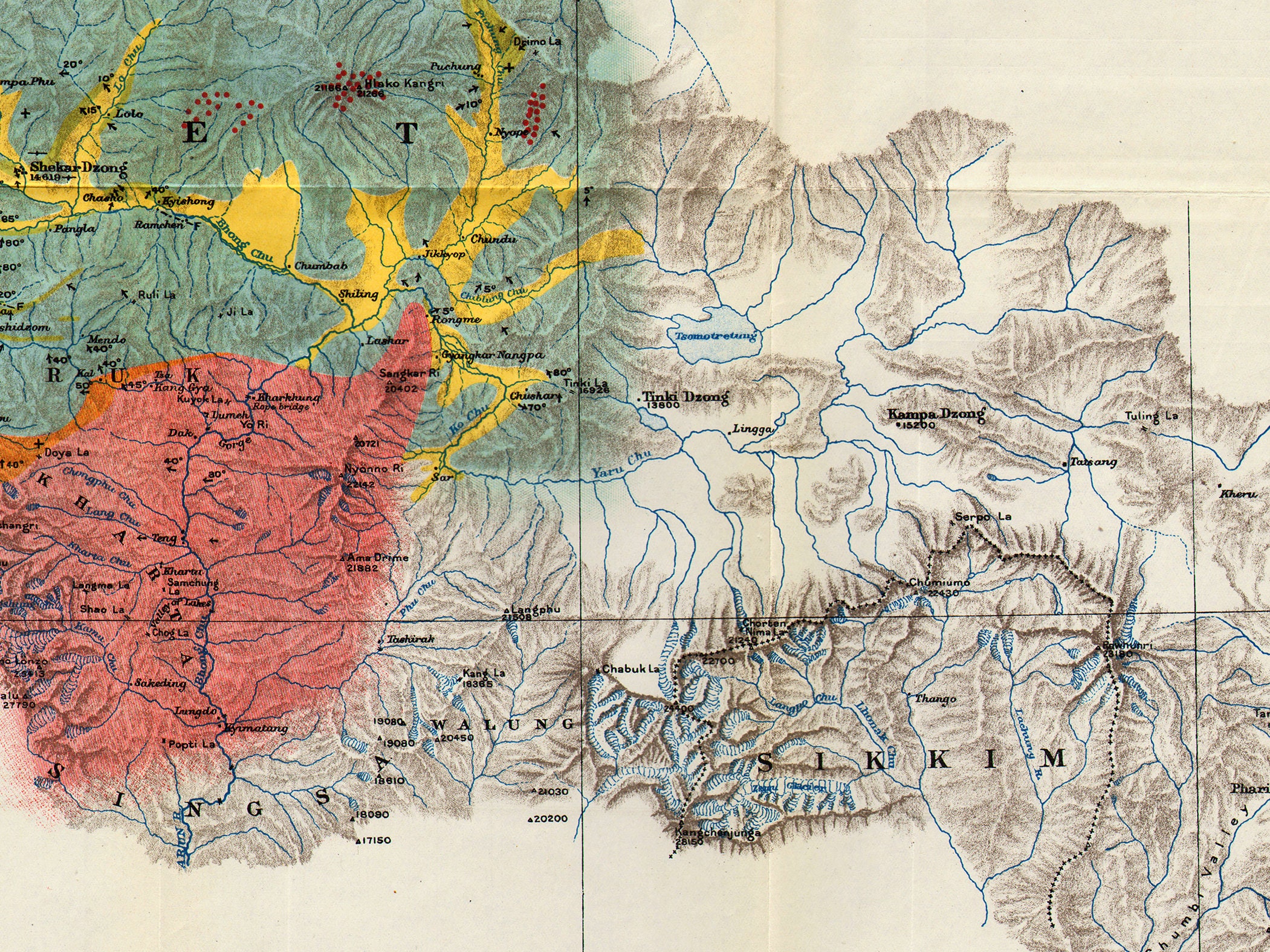 Vintage Map of Mount Everest Geology of Everest Region - Etsy UK