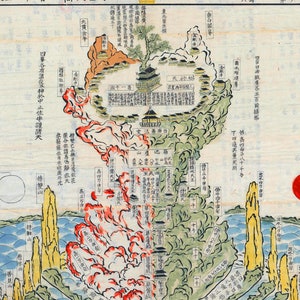 Antique Japanese Mount Meru Map: Edo Buddhist Cosmology Art Print - Etsy
