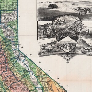 California Map Art, California Viticulture Map, California Wall Art ...