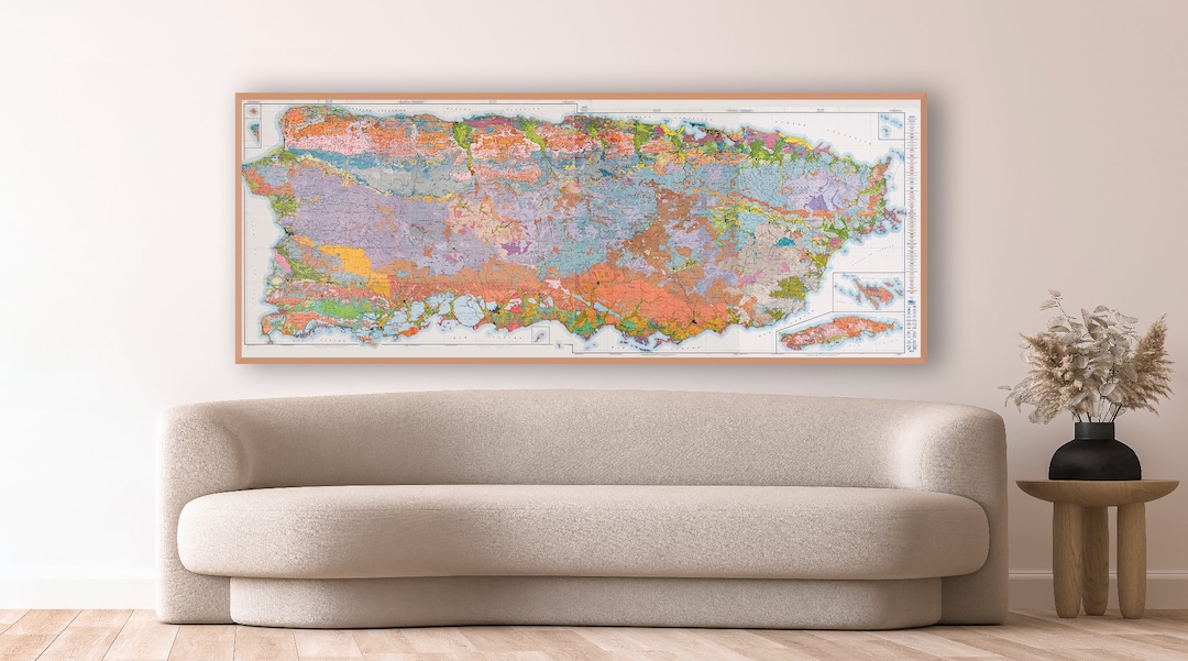 Detailed Soil Survey Maps of Puerto Rico, Vintage Puerto Rico Wall Art ...