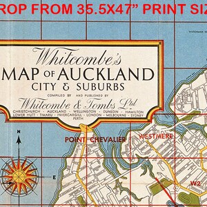 Vintage Map of Auckland, Old Auckland Print, Historic Auckland Wall Art ...