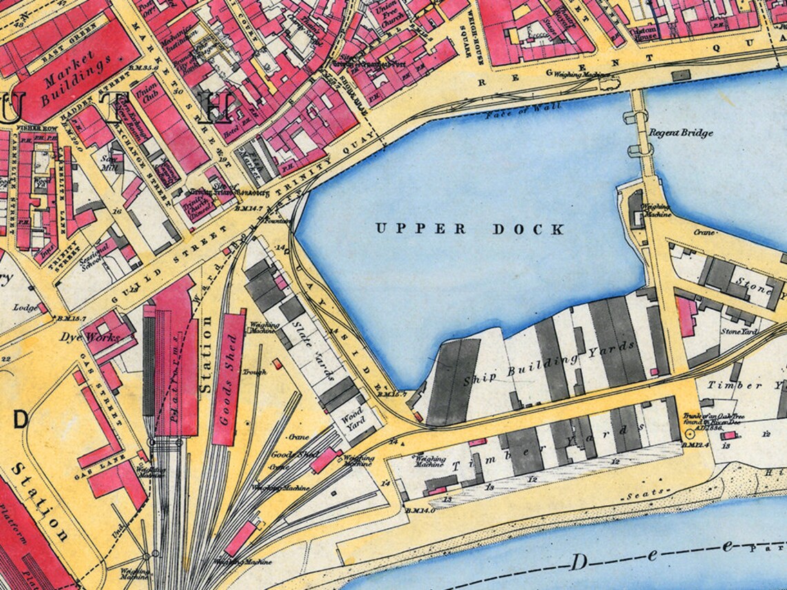 Vintage Map of Aberdeen Old Aberdeen Map Aberdeen Print | Etsy