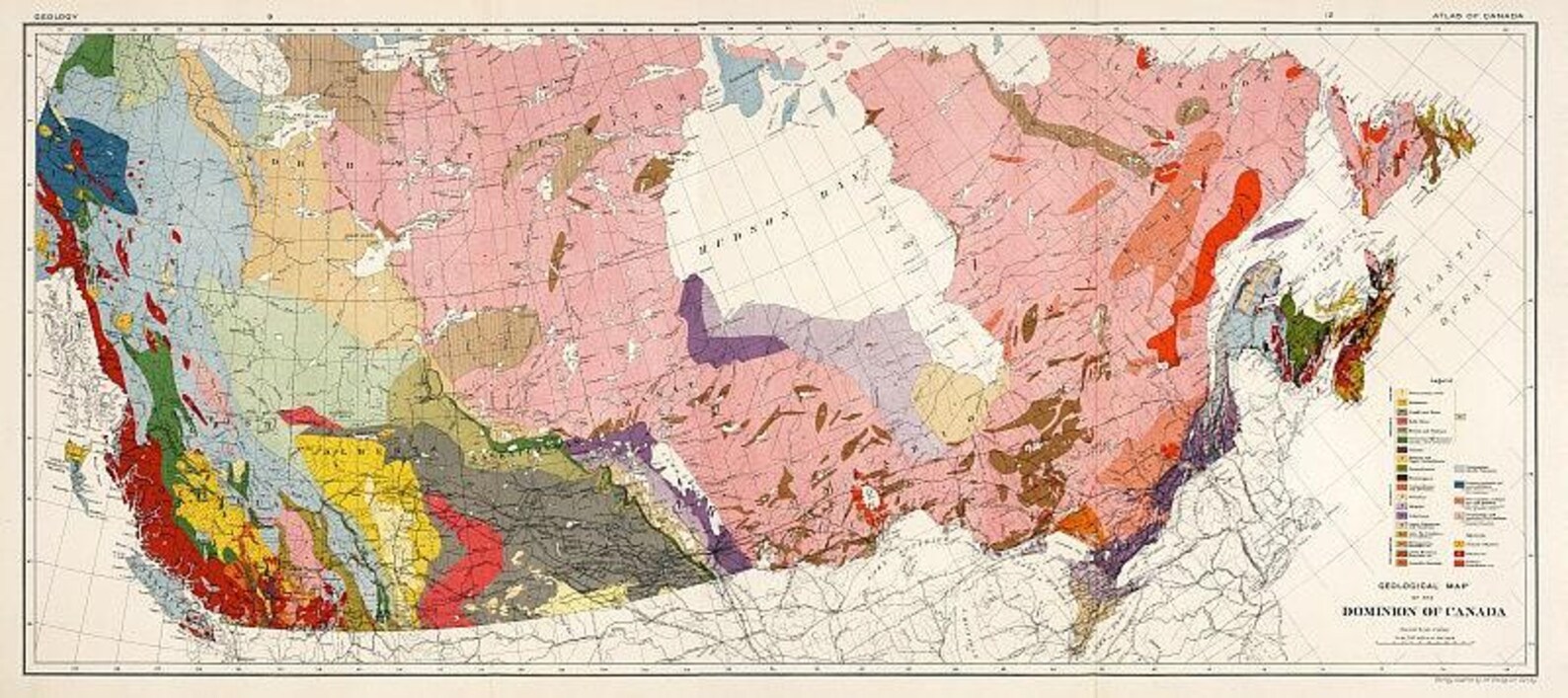 Vintage Geological Map of Canada, 1915 - Fine Art Print - Etsy