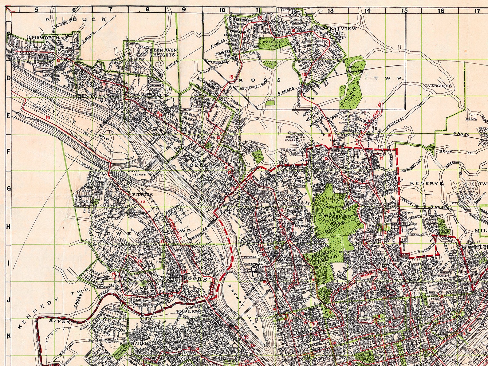 Vintage Map of Pittsburgh Old Pittsburgh Map Pittsburgh - Etsy