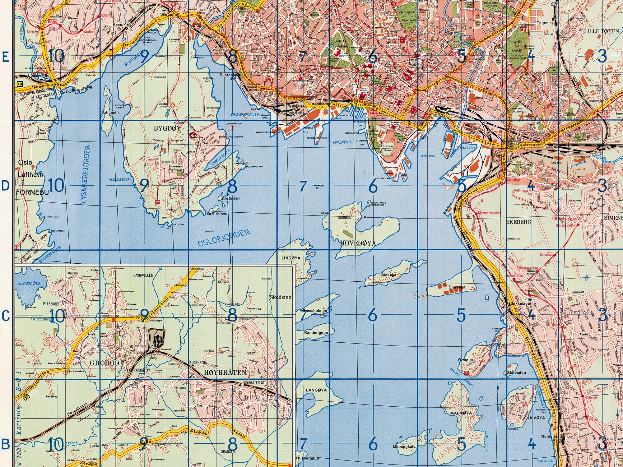 Vintage Oslo Map Old Map of Oslo Norway Oslo Wall Map Oslo - Etsy UK