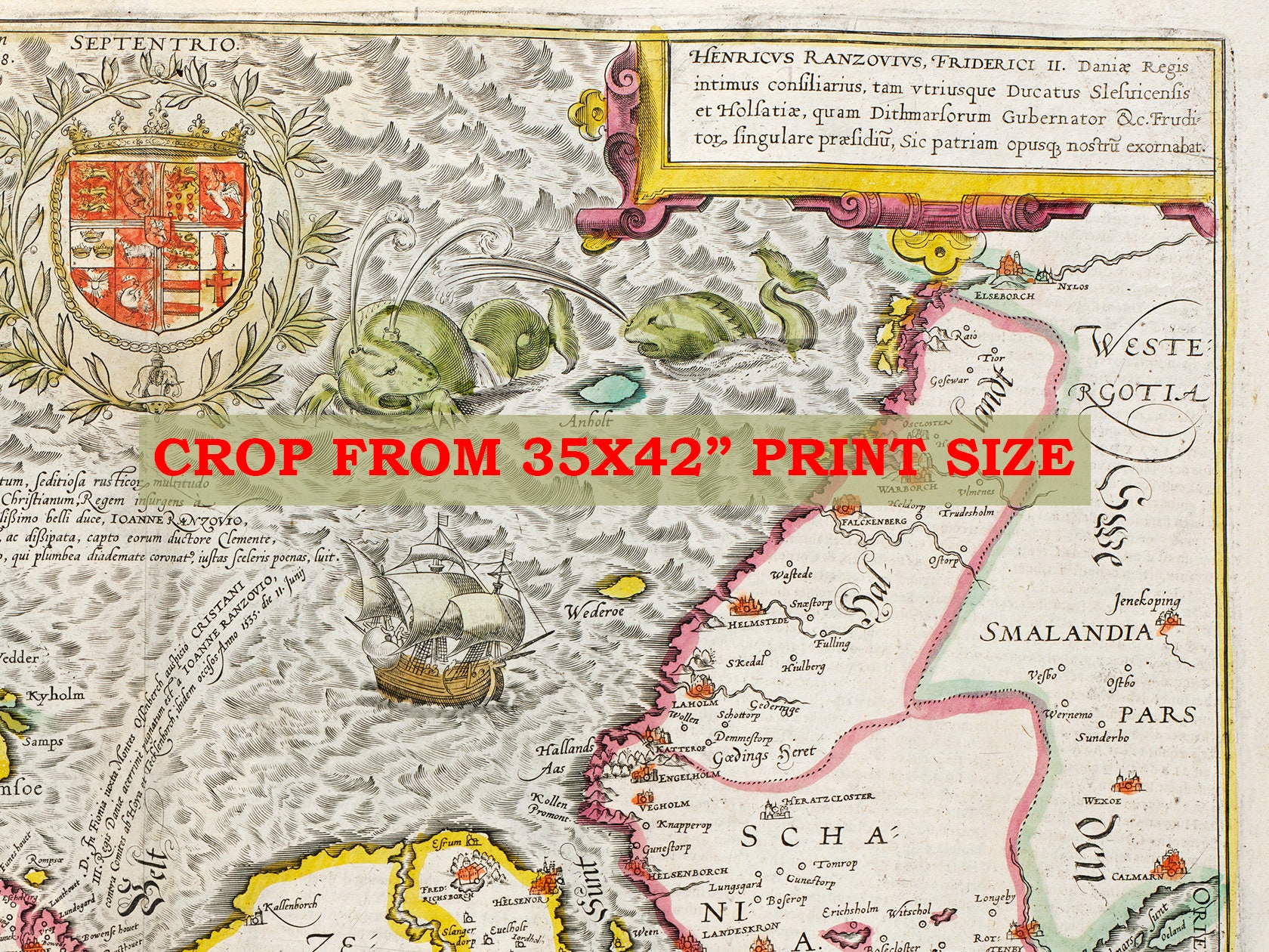 Ancient Map of Denmark the First Denmark Map Based Upon - Etsy