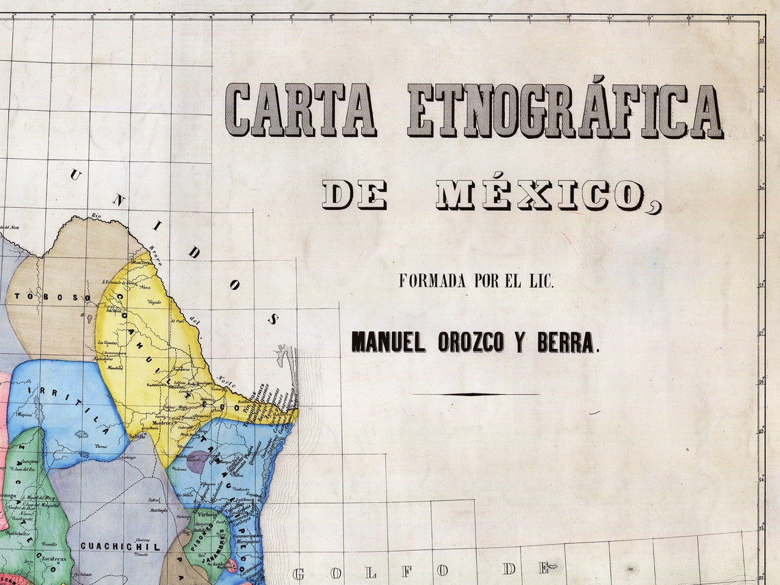 Ethnographic Map of Mexico Tribes of Mexico Ethnology Map - Etsy
