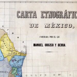 Ethnographic Map of Mexico, Tribes of Mexico, Ethnology Map, Native ...