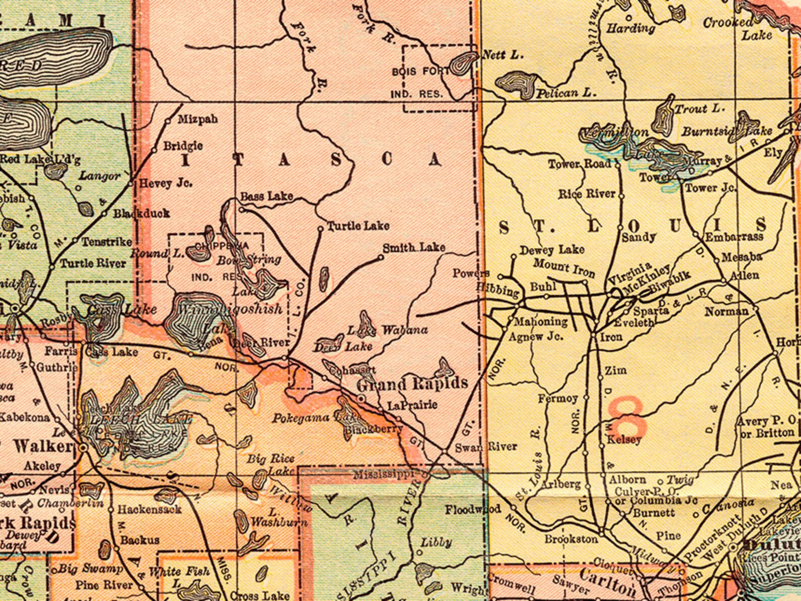 Vintage Map of Minnesota Old Minnesota Map Print Minnesota | Etsy