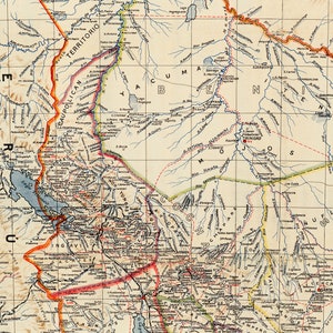 Vintage Map of Bolivia, Old Bolivia Print, Bolivian Gifts, Bolivian ...