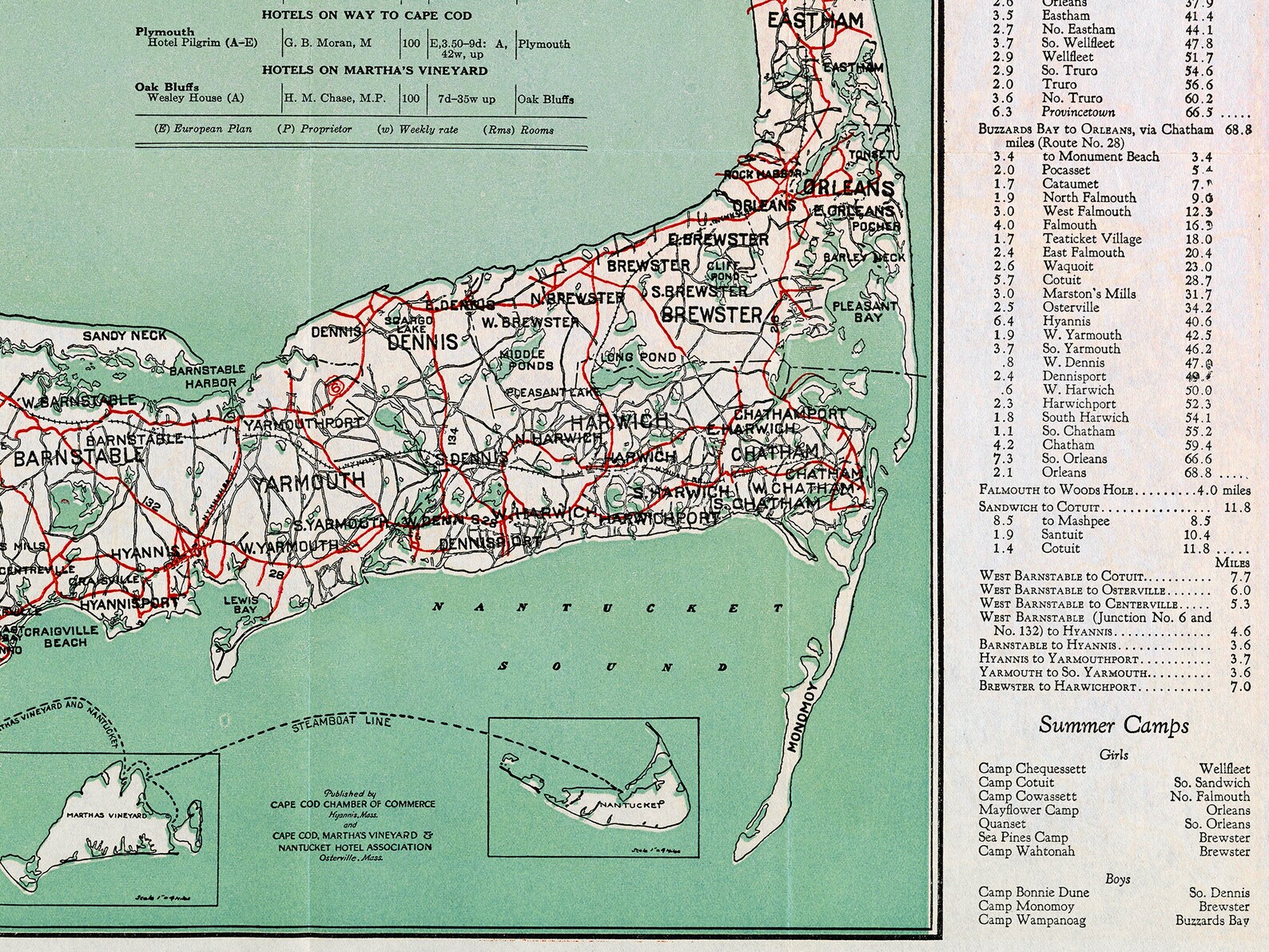 Vintage Road Map of Cape Cod Massachusetts Cape Cod Map Cape | Etsy