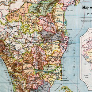 Vintage Map of the Madras Province, Madras Presidency, Madras Map ...
