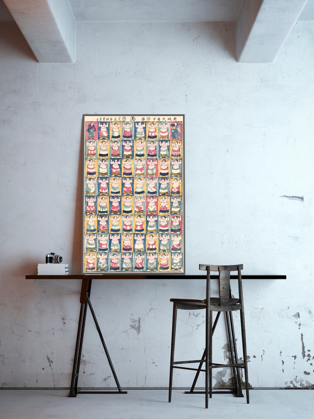 Sumo Wrestlers Antique Ukiyo-e Poster Print, Japanese Wall Decor ...