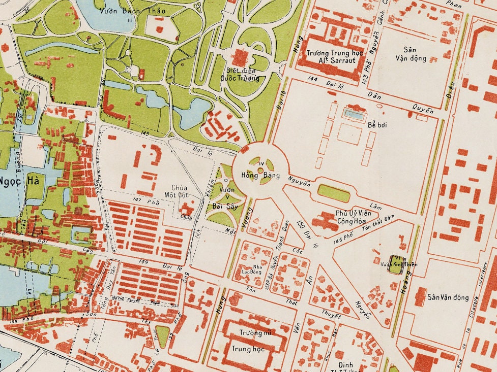 Vintage Map of Hanoi Hanoi City Map Hanoi Print Vietnam - Etsy Canada