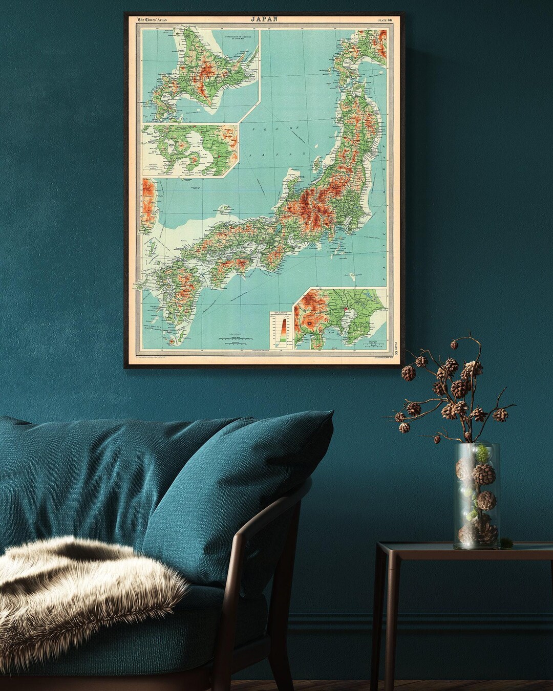 Vintage Japan Map Print: Tokyo, Nagasaki, Hokkaido (1922) - Etsy UK