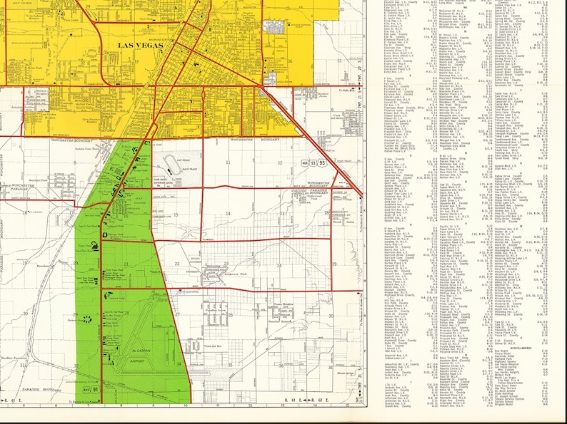 Old Downtown Las Vegas Map