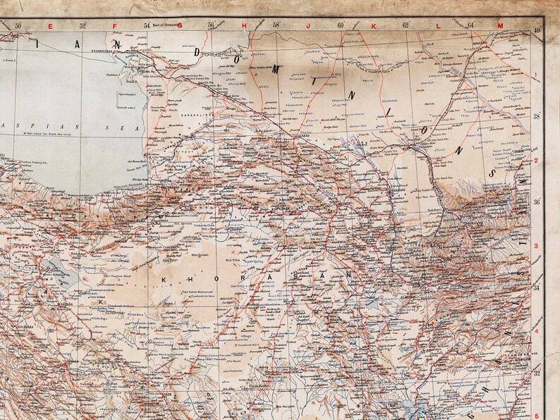 Vintage Map of Iran Iran Wall Art Old Iran Print Iranian - Etsy