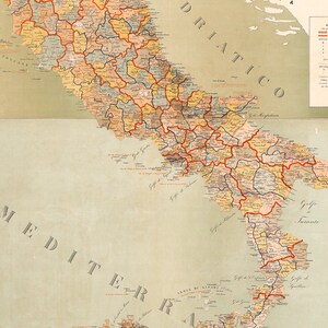 Old Map of Italy, Vintage Italy Map Print, Carta Della Circoscrizione ...