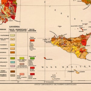 Geological Map of Italy, Italy Geology Map Art, Geological Periods ...