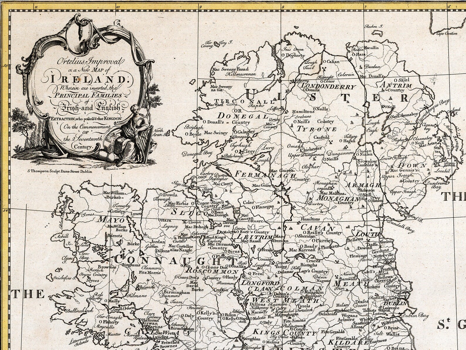 Medieval Map of Ireland Irish Genealogy Irish Families - Etsy UK