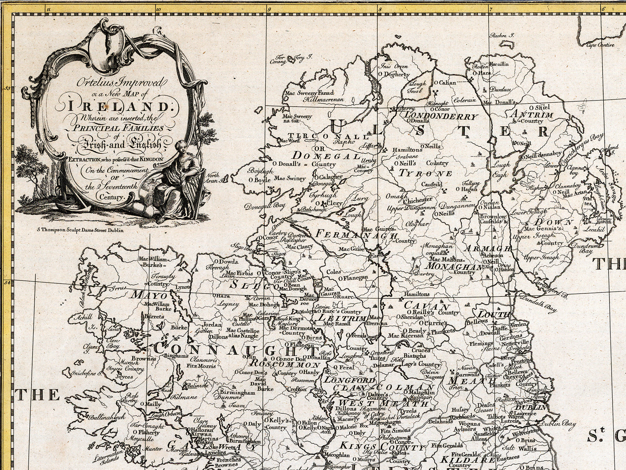 Medieval Map of Ireland Irish Genealogy Irish Families - Etsy UK