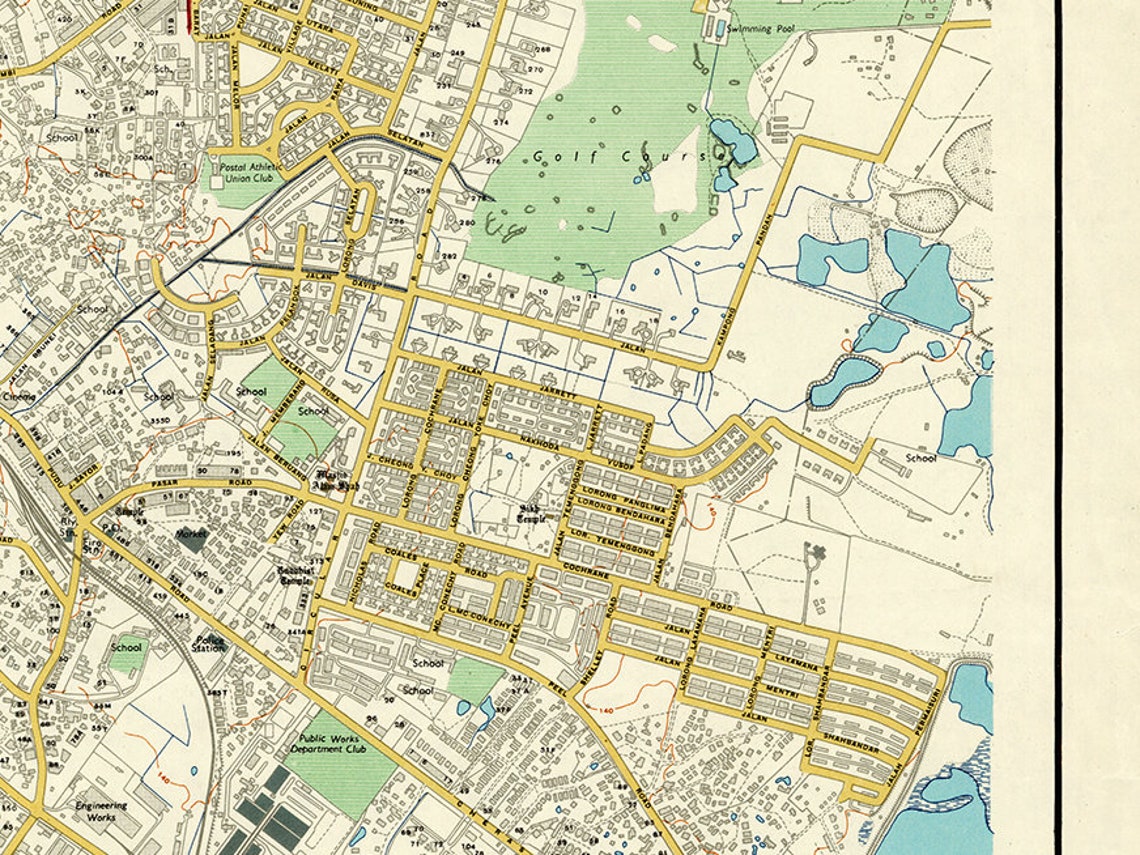 Vinatge Map of Kuala Lumpu Old Kuala Lumpur Map Kuala Lumpur - Etsy