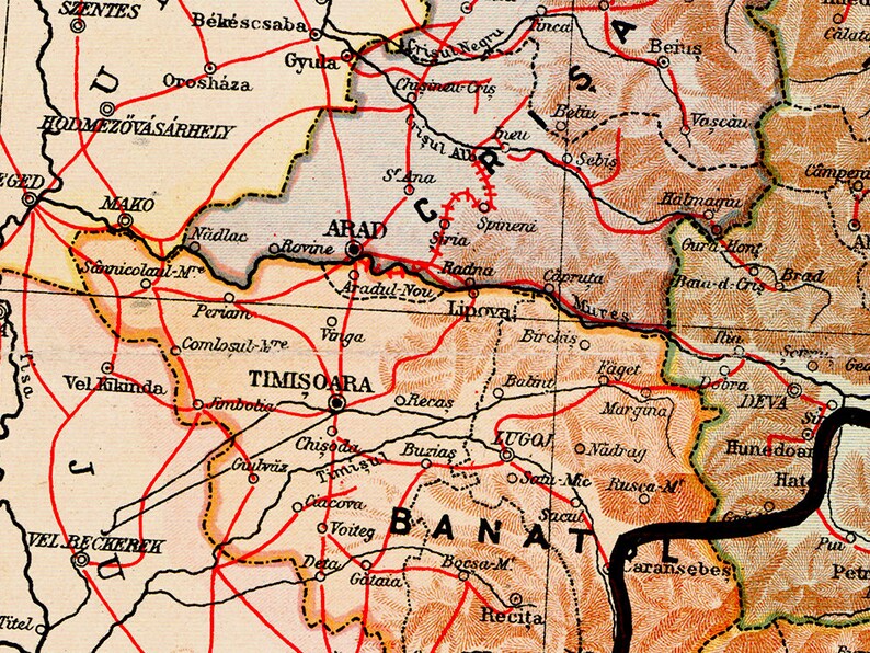 Vintage Map of Romania Old Romania Map Romanian Gifts Large - Etsy Finland