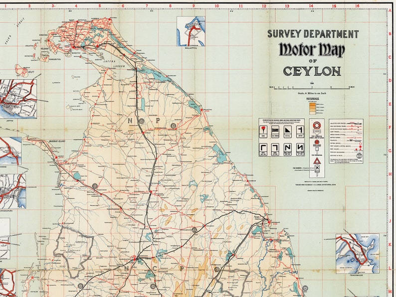 Vintage Map of Sri Lanka Old Sri Lanka Map Old Ceylon Map | Etsy