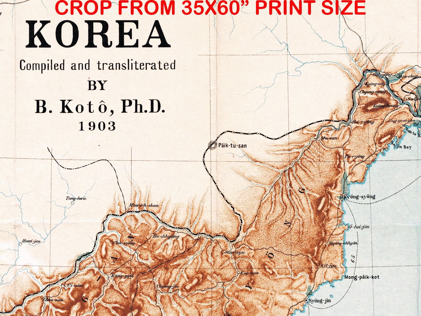 Vintage Map of Korea Korean Peninsula Old Korea Map Korean - Etsy UK