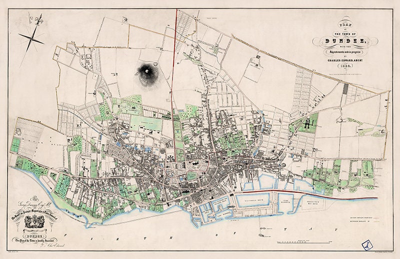 Vintage Map of Dundee Dundee Scotland Dundee Wall Art - Etsy