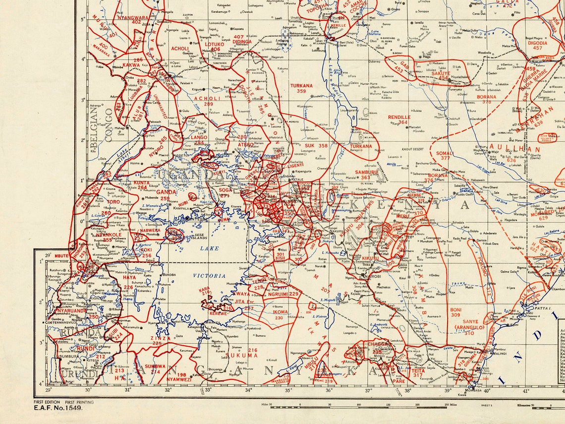 Tribal Map of Eastern Africa African Tribes Africa Ethnic - Etsy