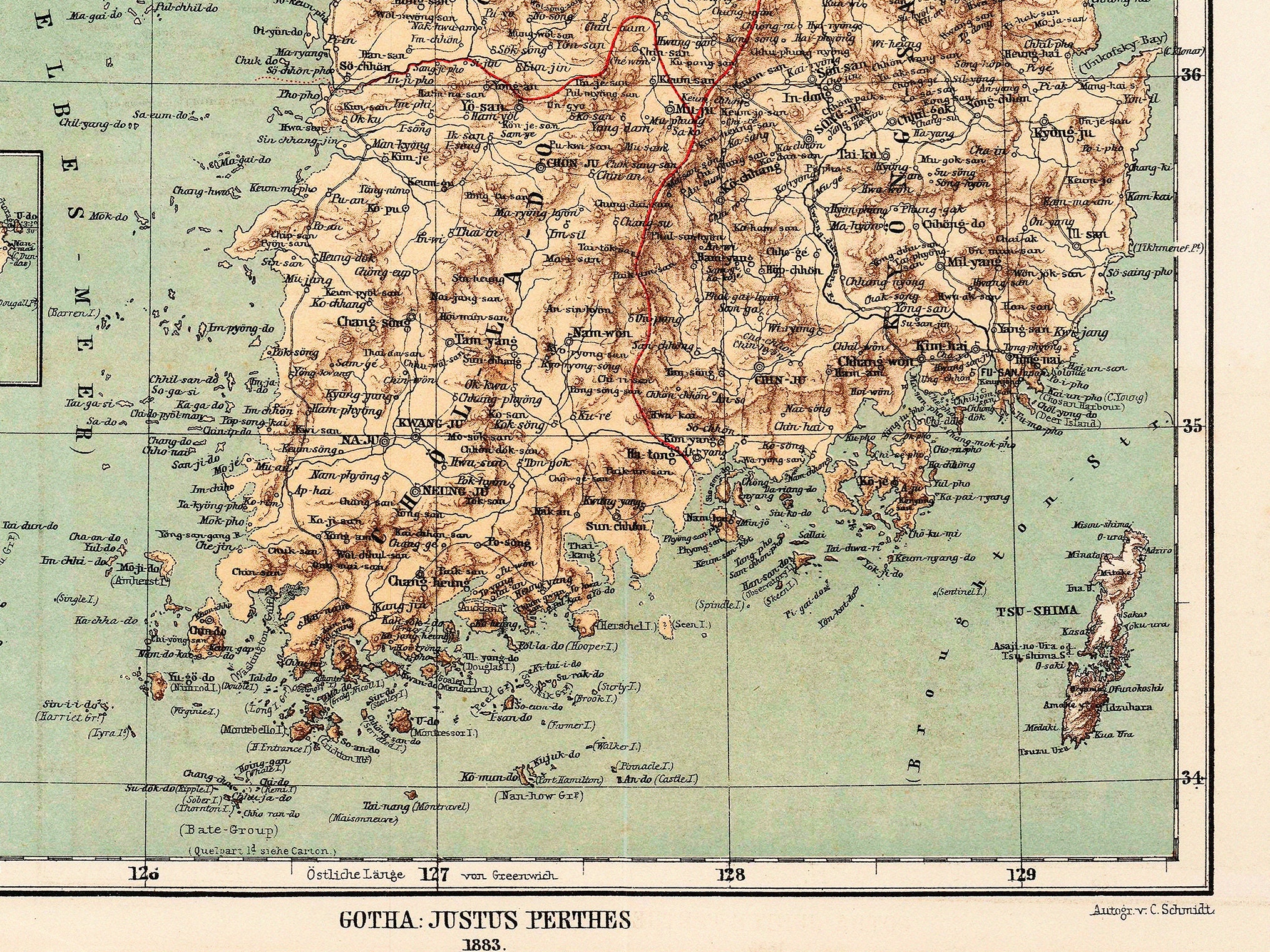 Antique Map of Korea Korea Wall Map Korea Home Decor Large - Etsy