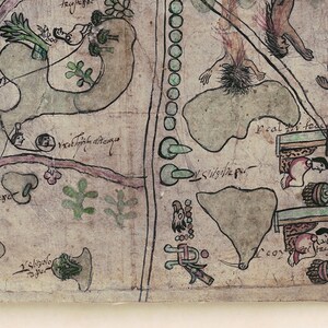 Aztec Art Print, the Codex Quetzalecatzin, Aztec Decor, Mesoamerican ...