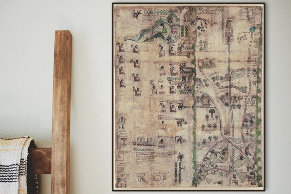 Aztec Art Print the Codex Quetzalecatzin Aztec Decor | Etsy