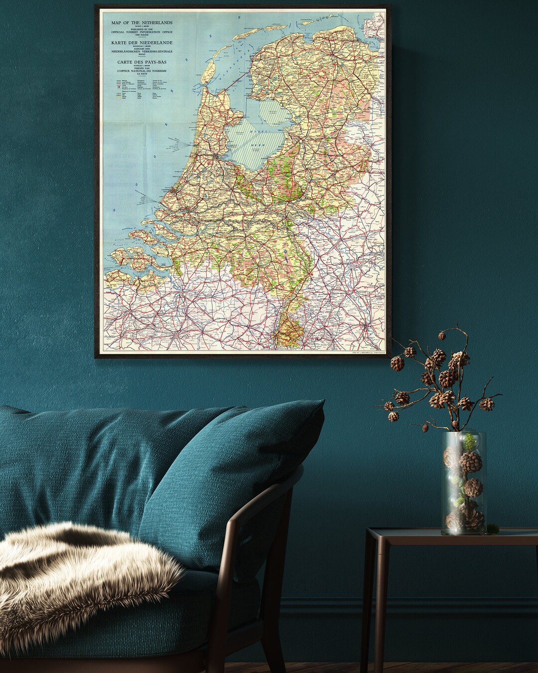 Mapa dos Países Baixos Karte der Niederlande Carte des Pays-Bas ...