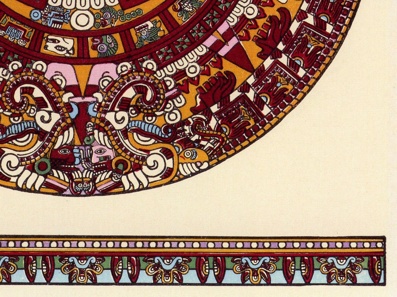 Aztec wall art Aztec Sun Stone ancient Aztec Calendar print | Etsy