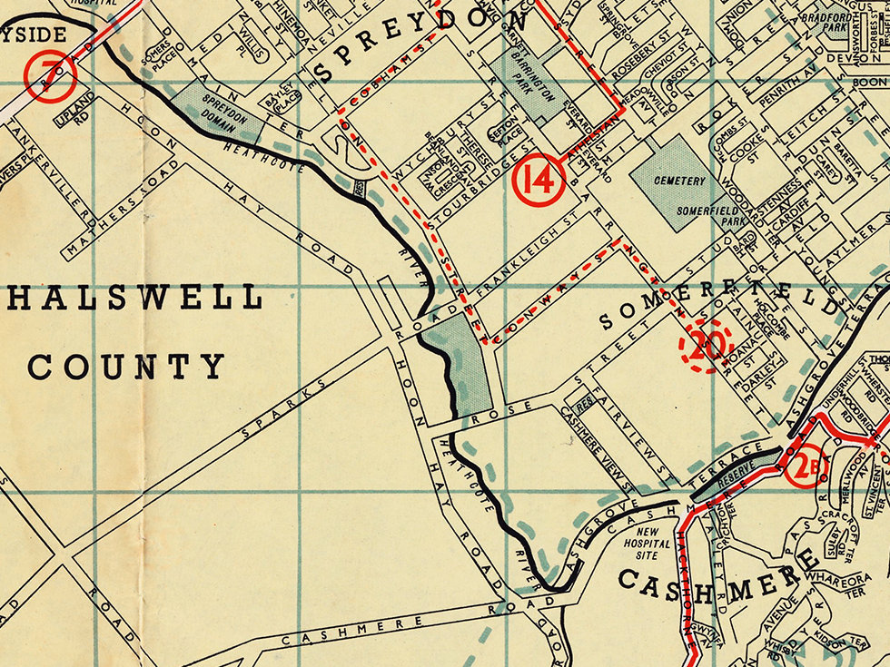 Vintage Map of Christchurch Old Map of Christchurch New | Etsy
