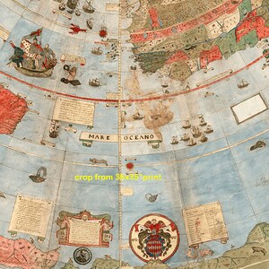 1587 Urbano Monte World Map – Renaissance Flat Earth Planisphere ...