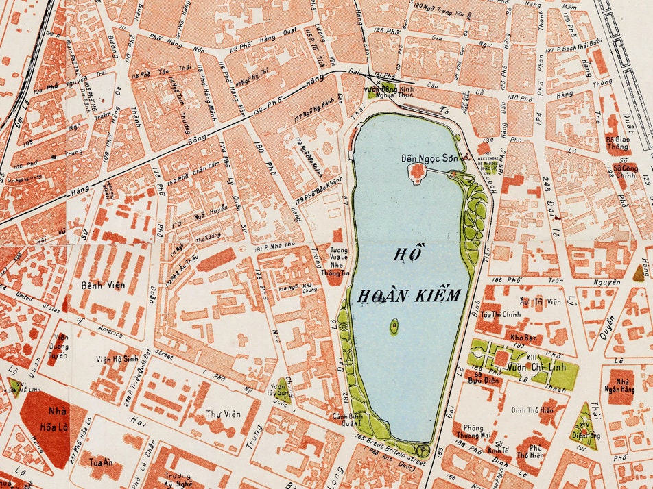 Vintage Map of Hanoi Hanoi City Map Hanoi Print Vietnam - Etsy Australia