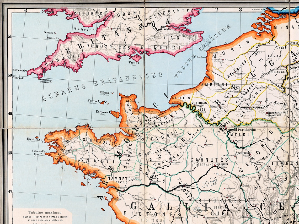School Map of France Ancient French History Map Historical - Etsy