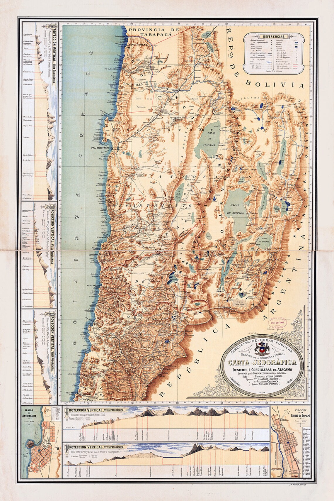 Vintage map of Atacama Desert Atacama map print Atacama | Etsy