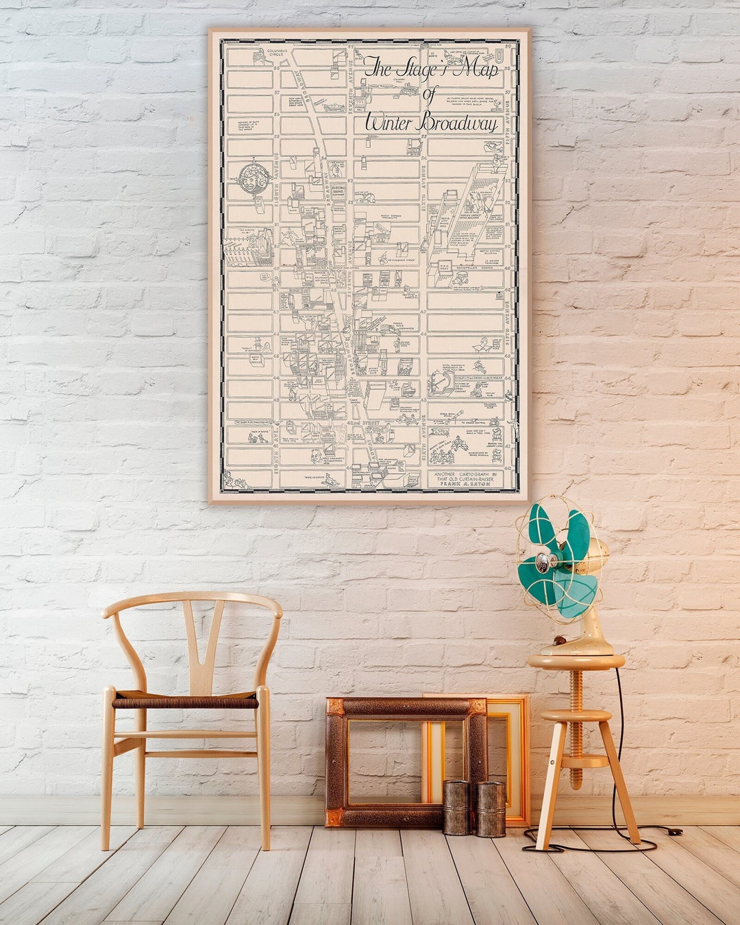 Pictorial Map of the Theater District, New York City, Broadway Theater ...