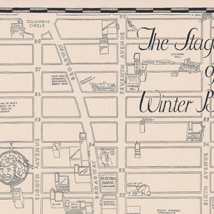 Pictorial Map of the Theater District, New York City, Broadway Theater ...