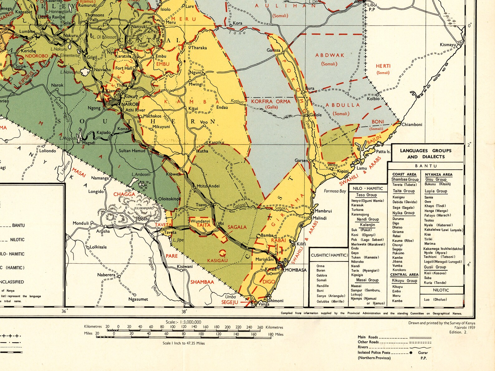 Old Kenya map tribal & ethnographic map of Kenya Kenya wall | Etsy