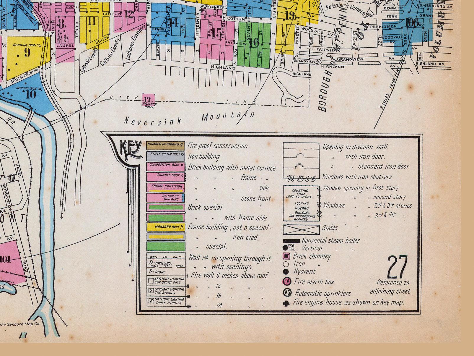 Vintage Reading PA Map , Large Historic Pennsylvania Gift. - Etsy