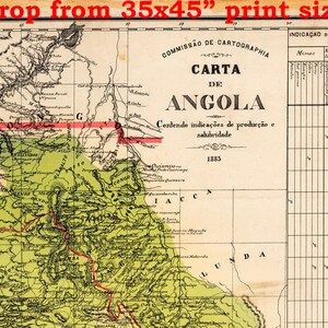 Vintage Angola Map, Old Angola Art Print, Angola Gifts. - Etsy