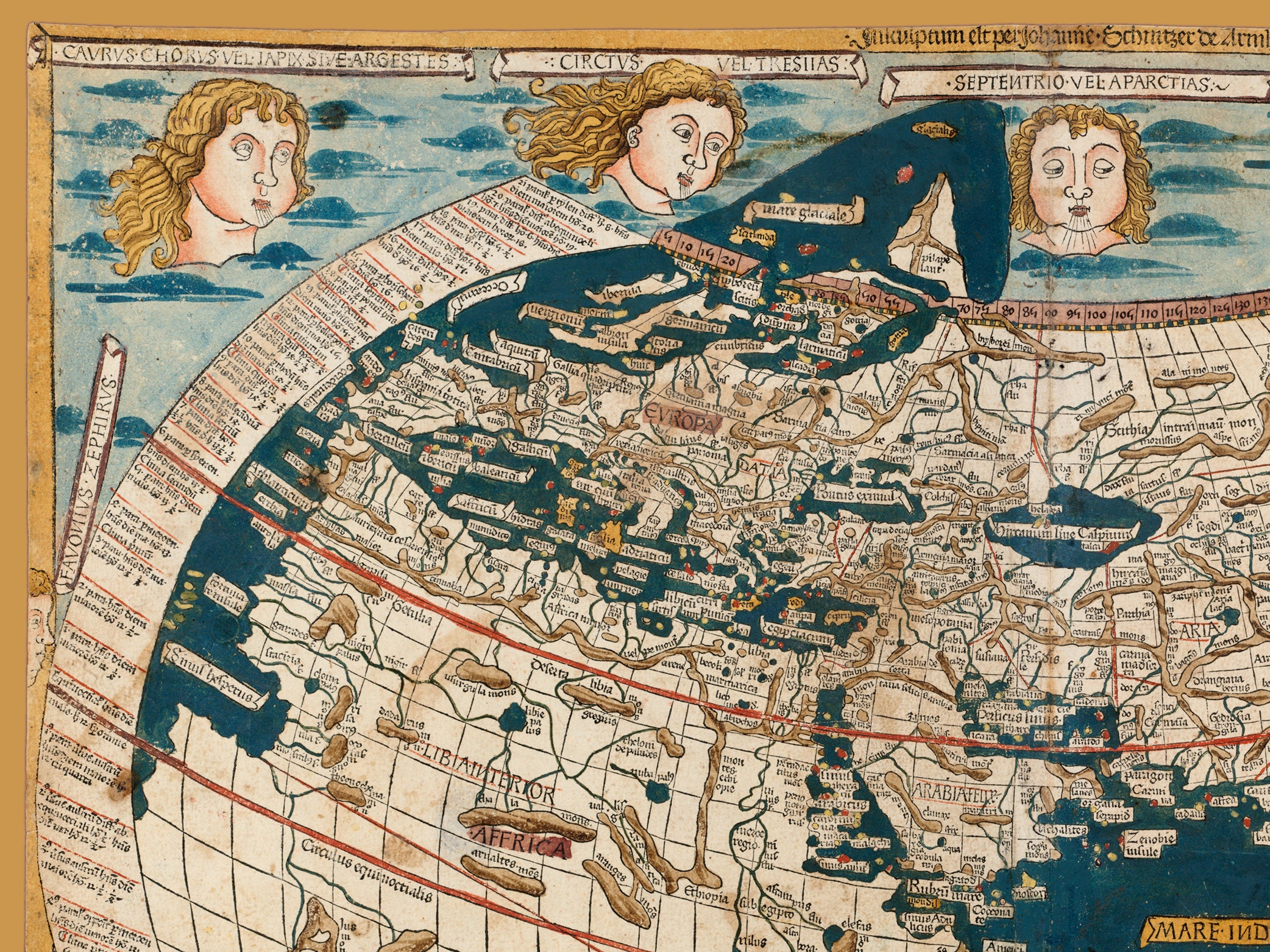 Giclée Ancient Ulm Ptolemy World Map iconic map world map wall art ...