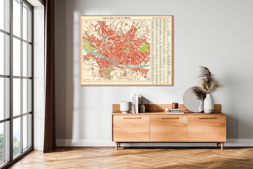 Vintage Florence Map Print: Firenze Italia Art Poster - Etsy